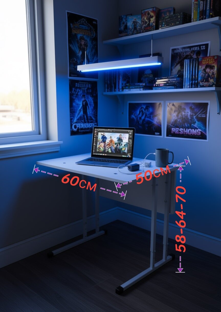 Стол-парта Sib-Ioft, белая, регулировка высоты, растущий, одноместный