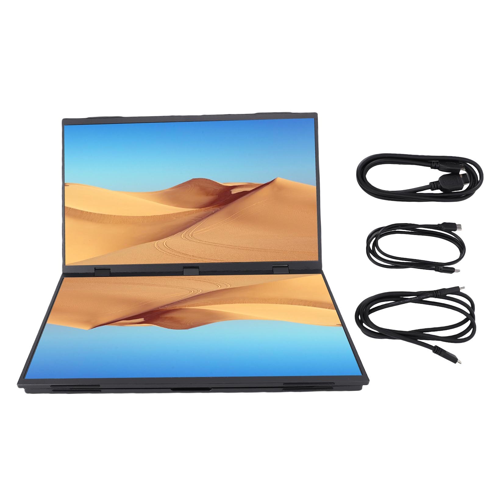 18,5 дюйма 120 Гц с двойным сложенным экраном ноутбука Extender 1080p 360 ° Складная 300nits Яркость Сложность Сложность Портативный портативный ноутбук Двойной экран для Win PC