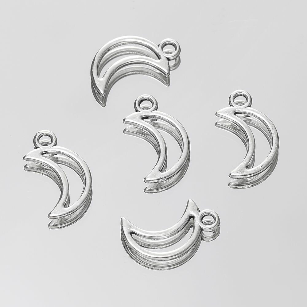 Кулоны подвески для бижутерии ручной работы, набор 10 шт в цвете античное серебро, металлические шармы для браслетов, сережек, ожерелья и DIY-украшений