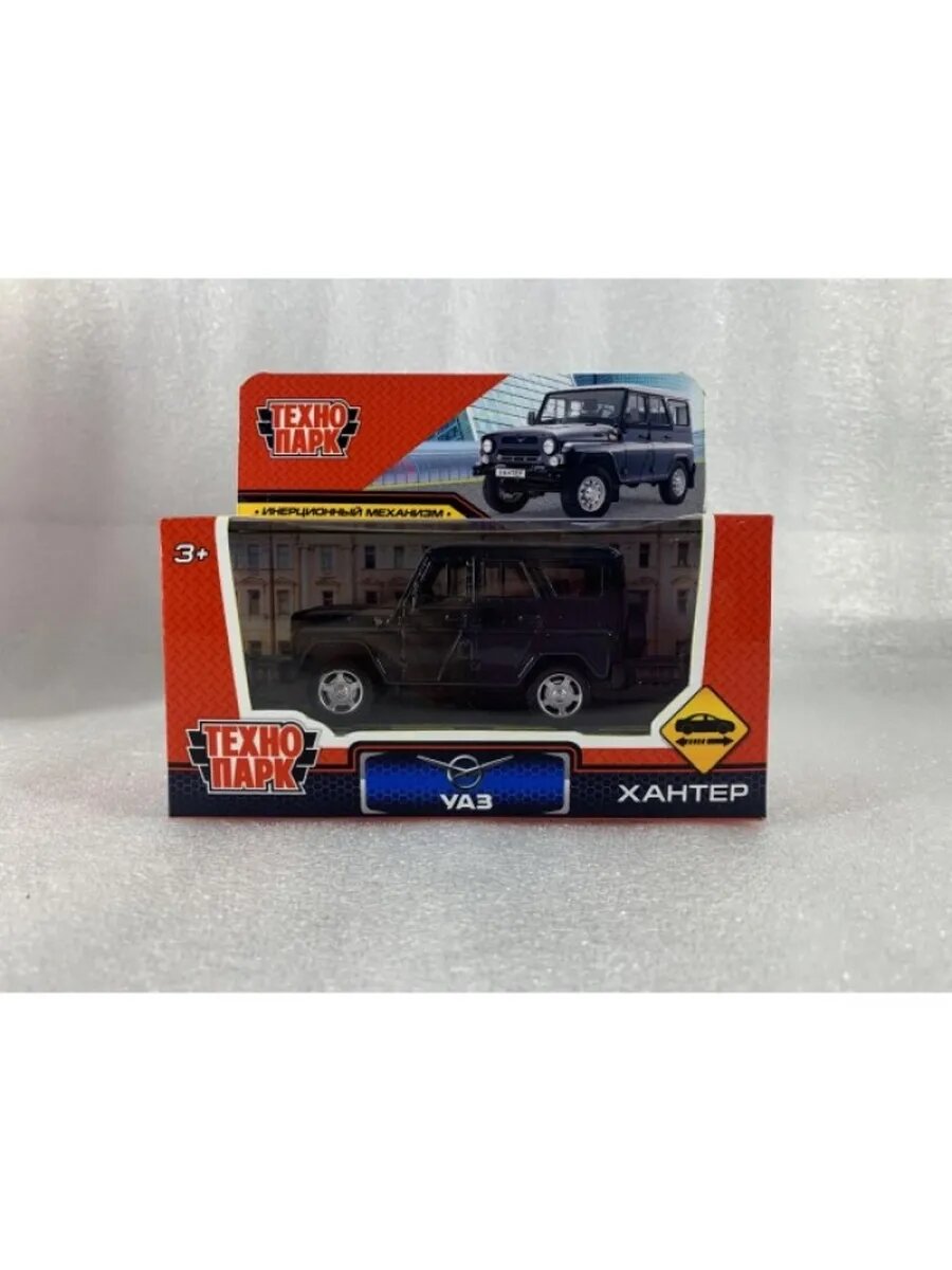 Машина металл UAZ хантер длина 10,5 см, инерция, темно-серы