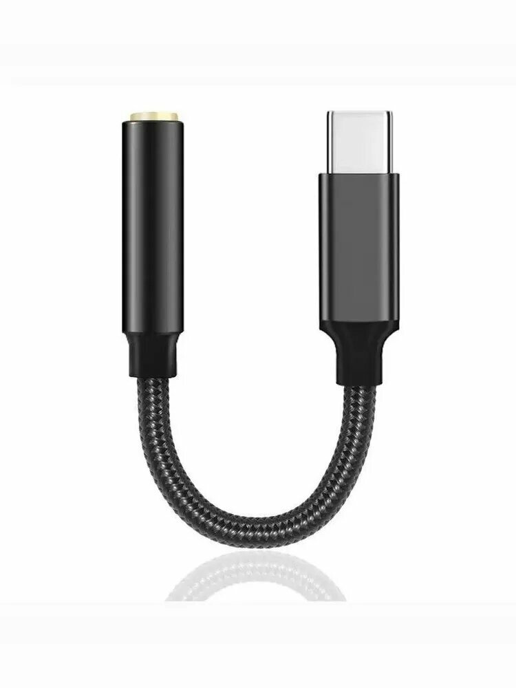 Mike PlayDevices Аудиокабель 3.5 мм/USB Type-C, 0.14 м, черный, серый