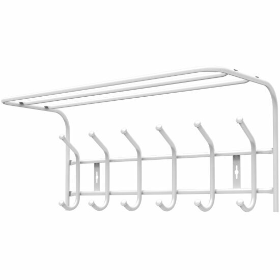 Вешалка Nika НИКА ВП6М настенная, с полкой, матовый белый (ВП6М/МБ)