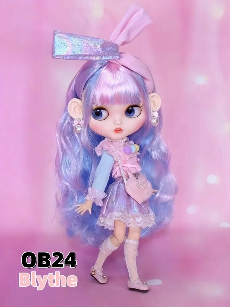 Шарнирная кукла Блайз Blythe на теле OB24, 30 см Полный комплект: парик, глаза, одежда Дизайнерский макияж