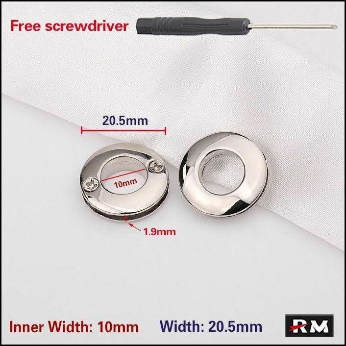 Люверсы с винтами, фурнитура для сумок из сплава, застежка, также можно использовать украшения одежды, обуви и головных уборов, внешний диаметр 20,5 мм, серебро, 2 шт