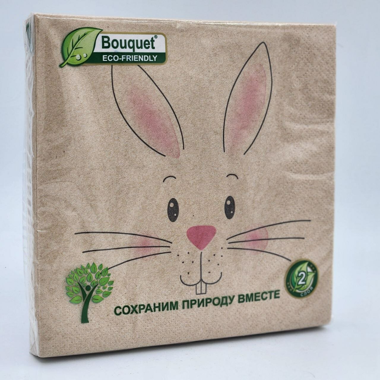 Салфетки Art Bouquet "Пасхальный кролик крафт", бумажные, 3 слоя