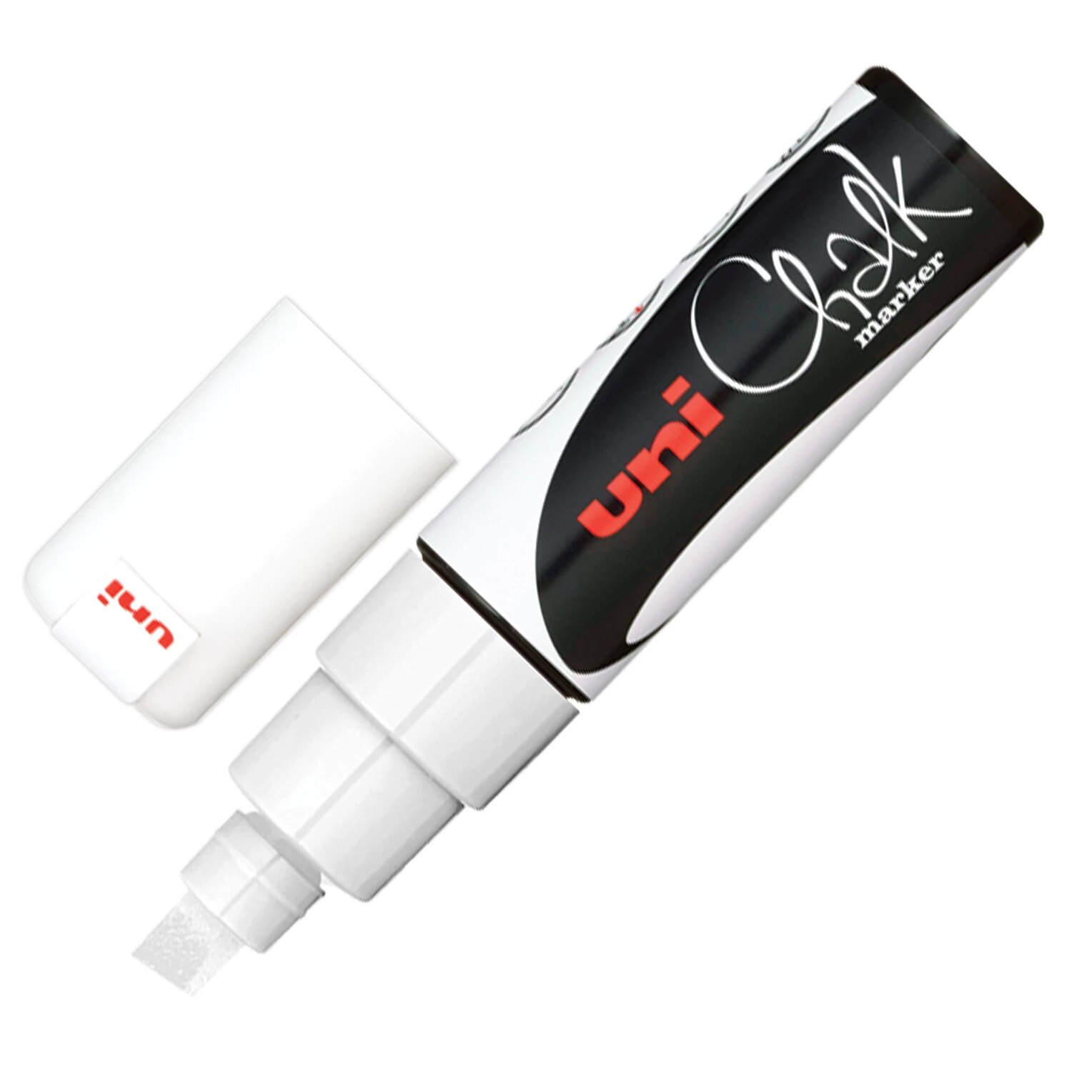 Маркер меловой UNI "Chalk", 8 мм, белый, влагостираемый, для гладких поверхностей