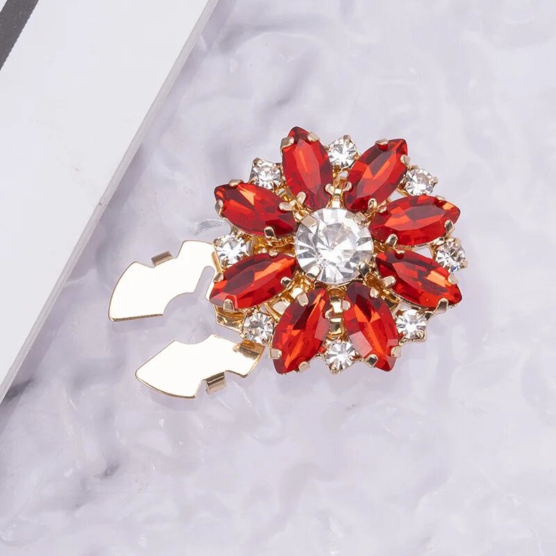 Кристальные пуговицы-клипсы для одежды 4pcs, Style 01