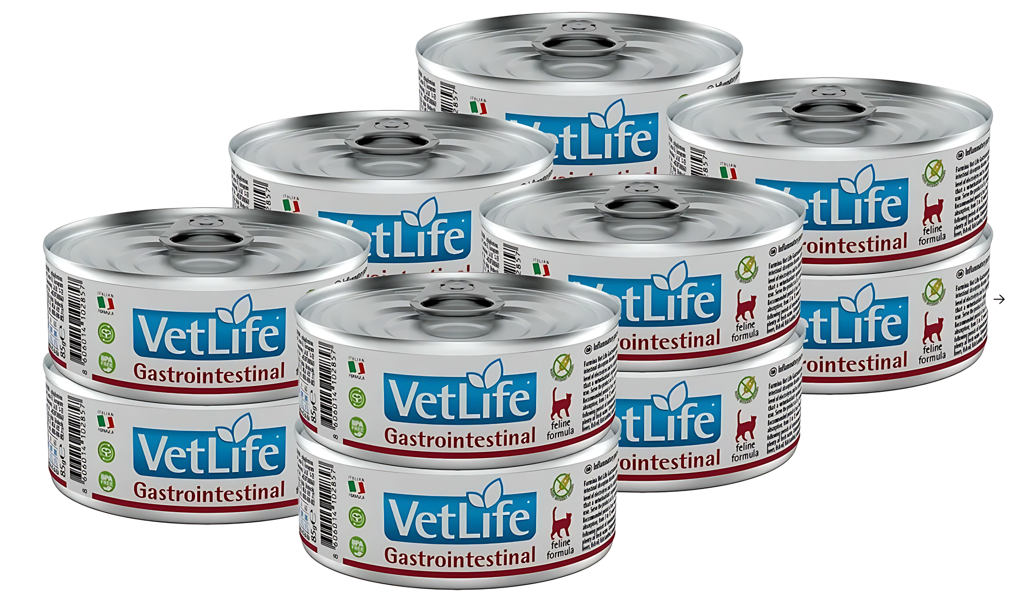 Консервы для кошек Farmina Vet Life Gastrointestinal при заболеваниях ЖКТ, упаковка 12 шт х 85 гр