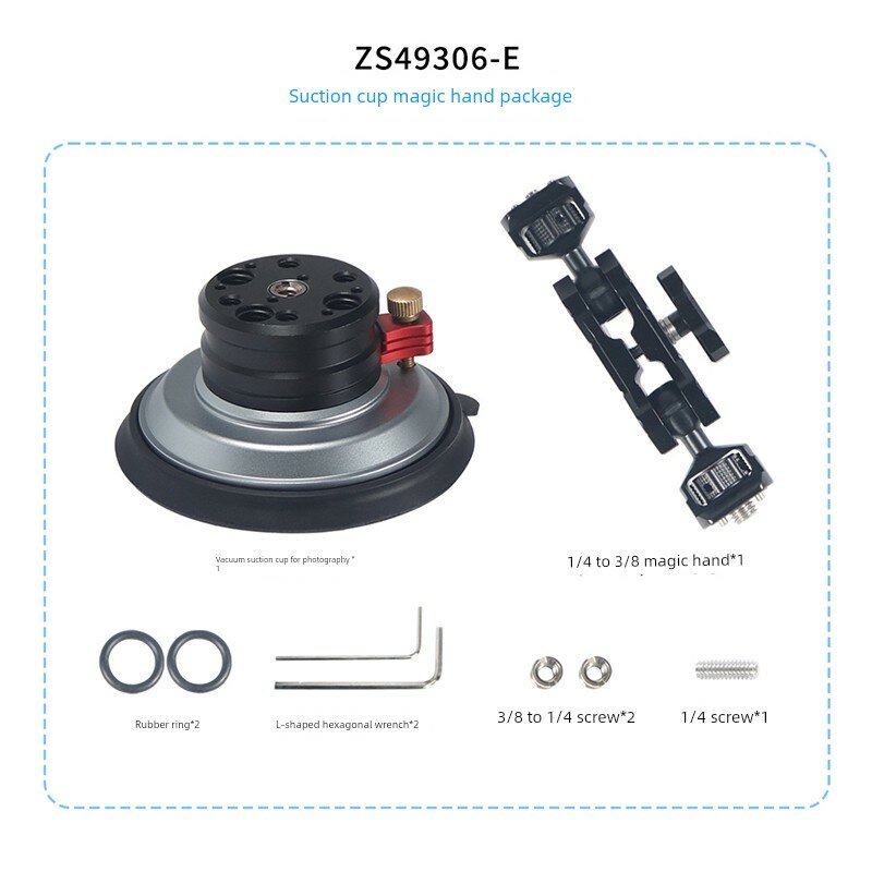 Черный комплект с присоской E для DJI Pocket 3 и GoPro 13, прочная автомобильная подставка с двойными присосками,