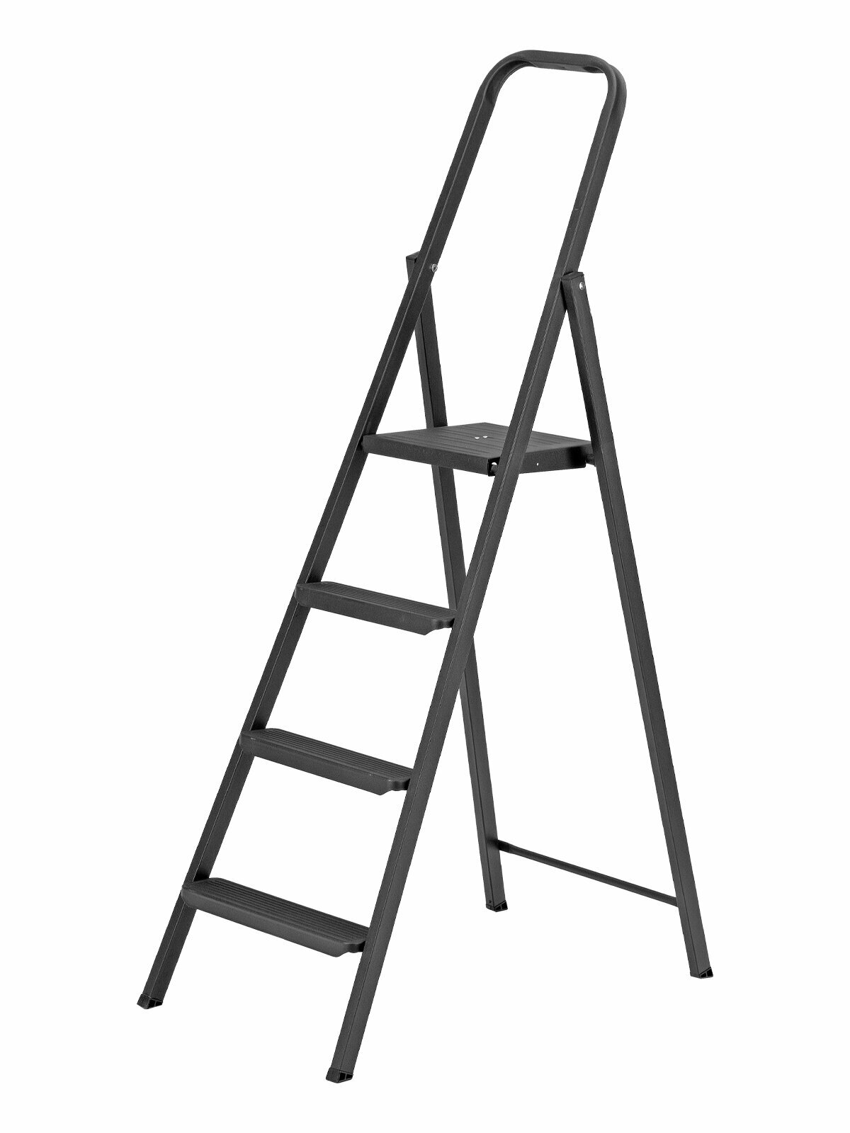 Стремянка 4 ступени Сибртех, 150 кг максимальная нагрузка и 287 см рабочая высота, компактная стальная, 97944