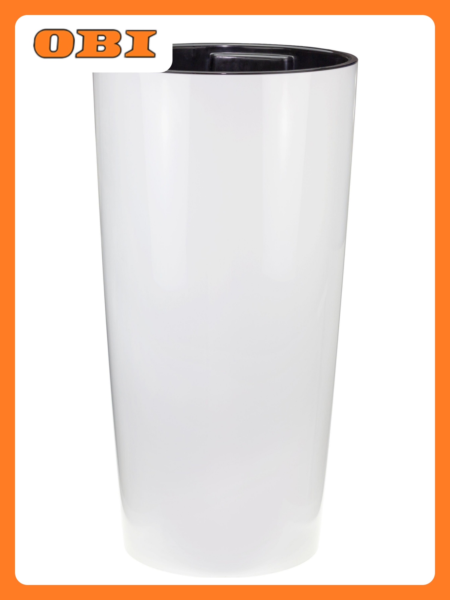 Кашпо IDEA "Пилар", для дома, полипропилен, белое, d39см, 23л