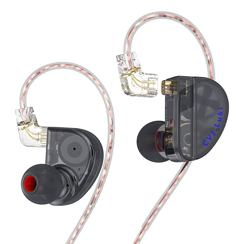 CVJ Luki Двойной драйвер Hi-Fi проводные наушники с басом, Type-C, без микрофона - Черный