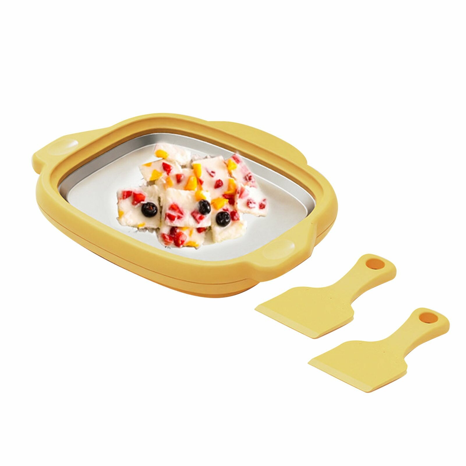 Компактный производитель рулонного мороженого и замороженного йогурта в желтом цвете