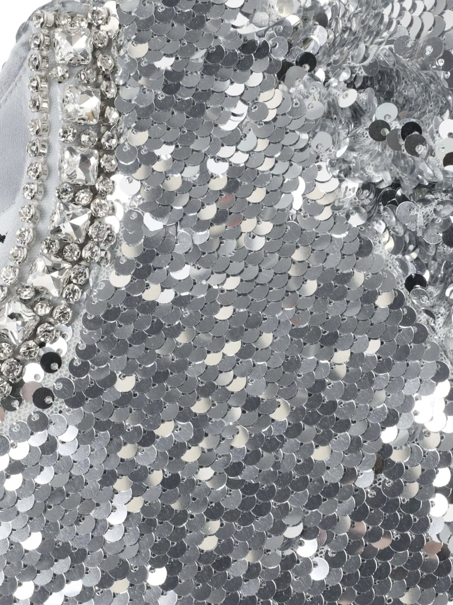 Платье Self-Portrait Sequinned short-sleeve dress, размер 104-110, серебристый — фото 1