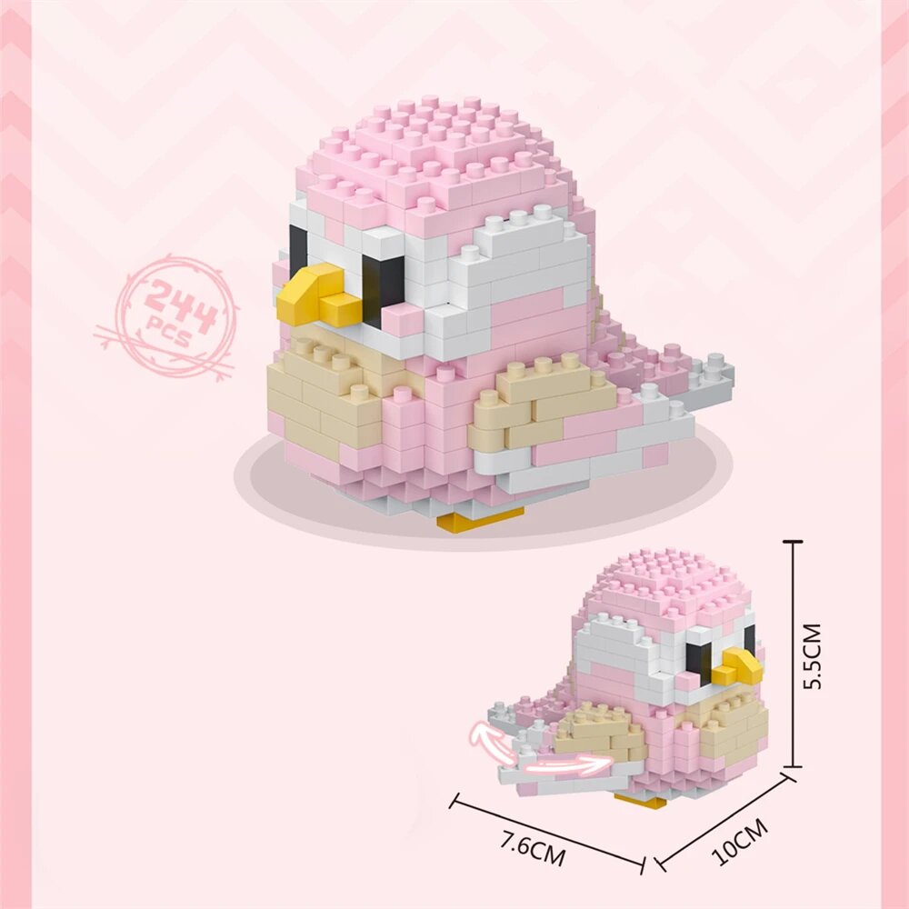 Набор Креативных Строительных Блоков Kawaii Bird Для Мальчиков И Девочек: Маленькие Конструкторы Для Декора И Развития