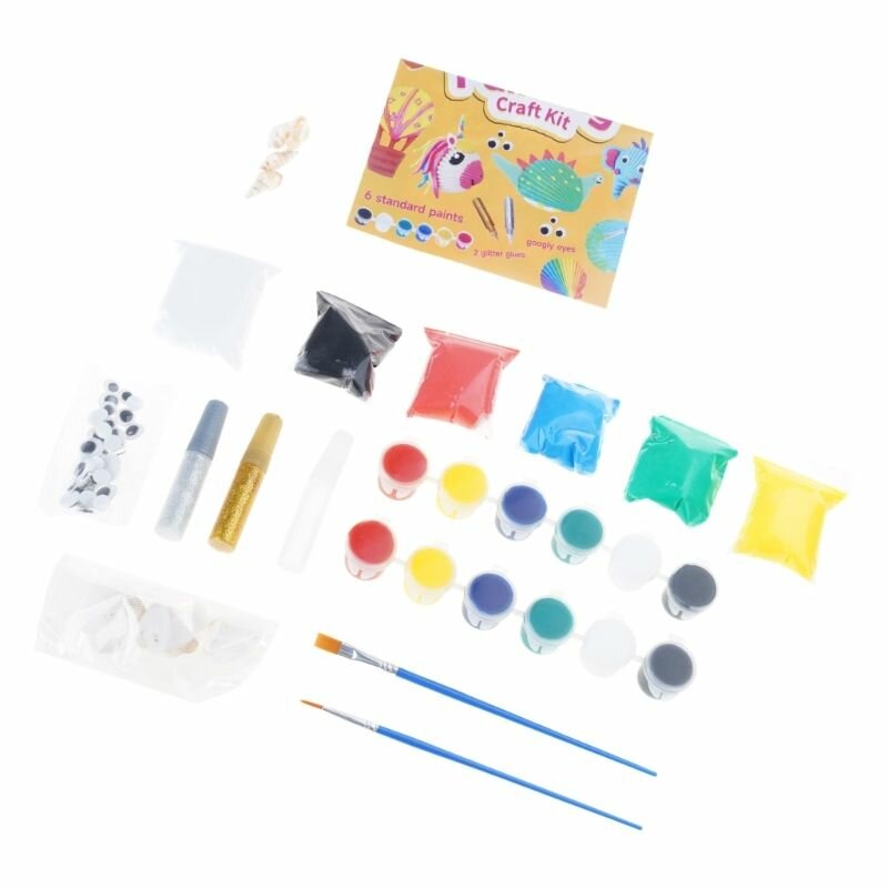 1 коробка набора для раскрашивания ракушек и рисования граффити ручной работы, раскрашенная многоцветным гребешком глиняная игрушка-ракушка