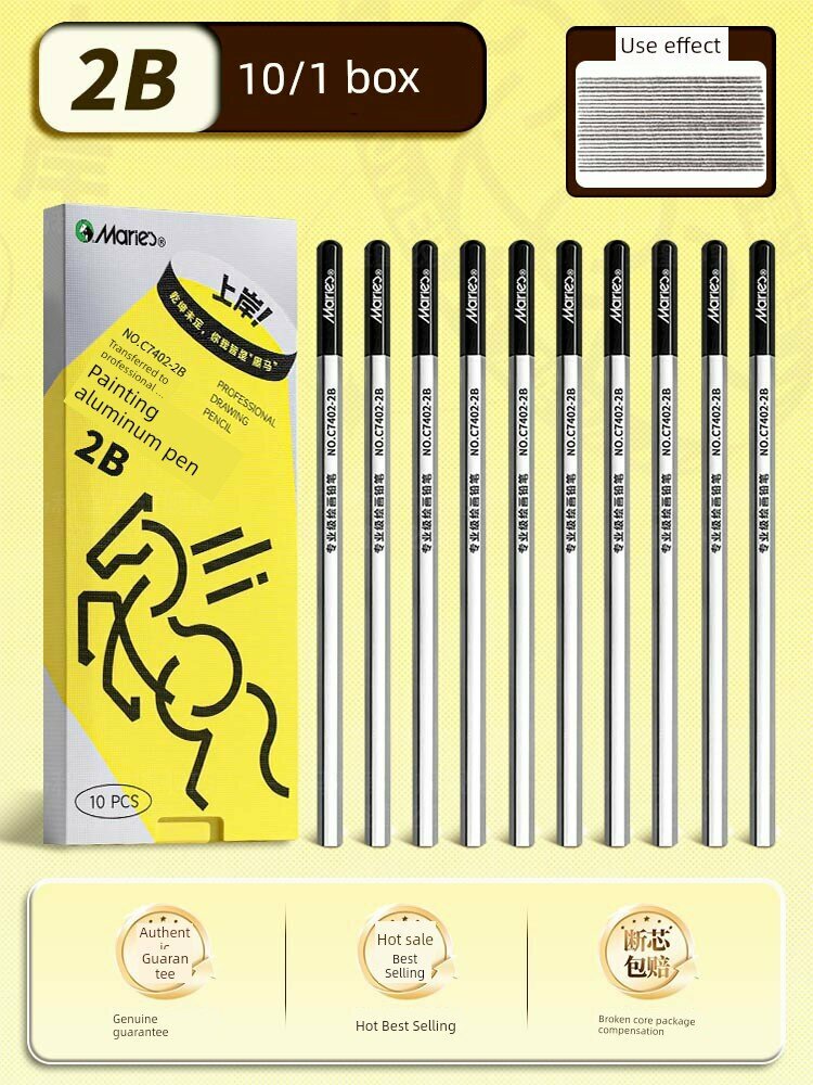 Marley Sketch Pencils Charcoal Pencils for Art Students 2B4B6B8B14B Professional-Grade Sketch Pen Tool Set Hb Drawing