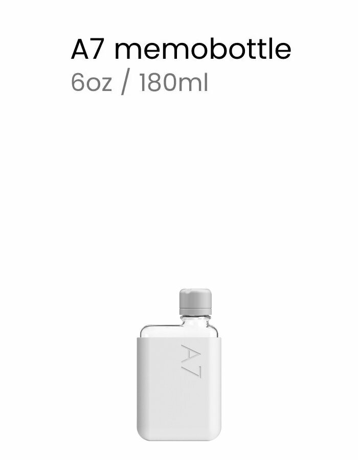 Бутылка с силиконовым чехлом Memobottle A7, серый