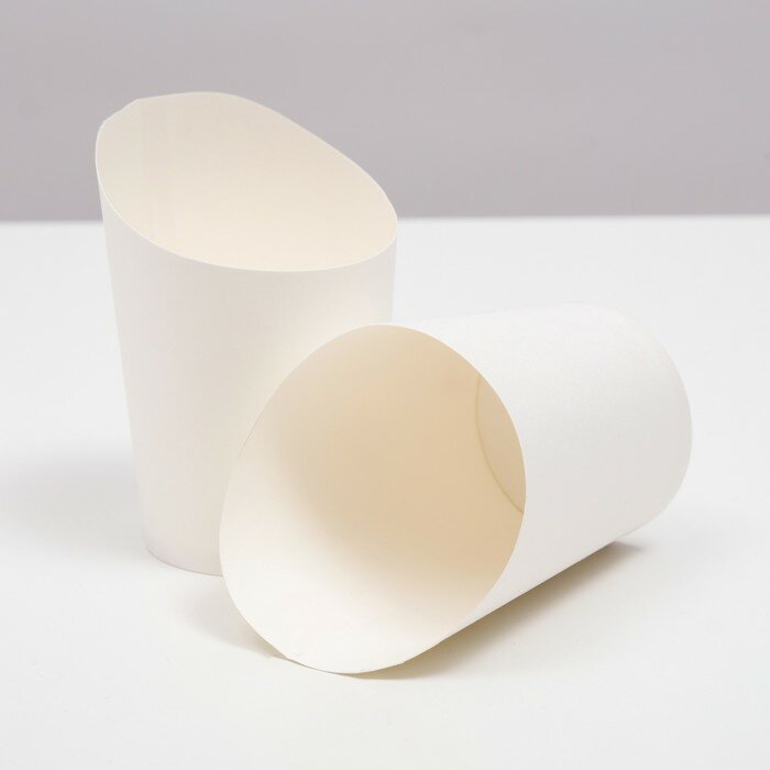 Упаковка для картофеля фри, белая, 11×8×6 см, 50 шт.