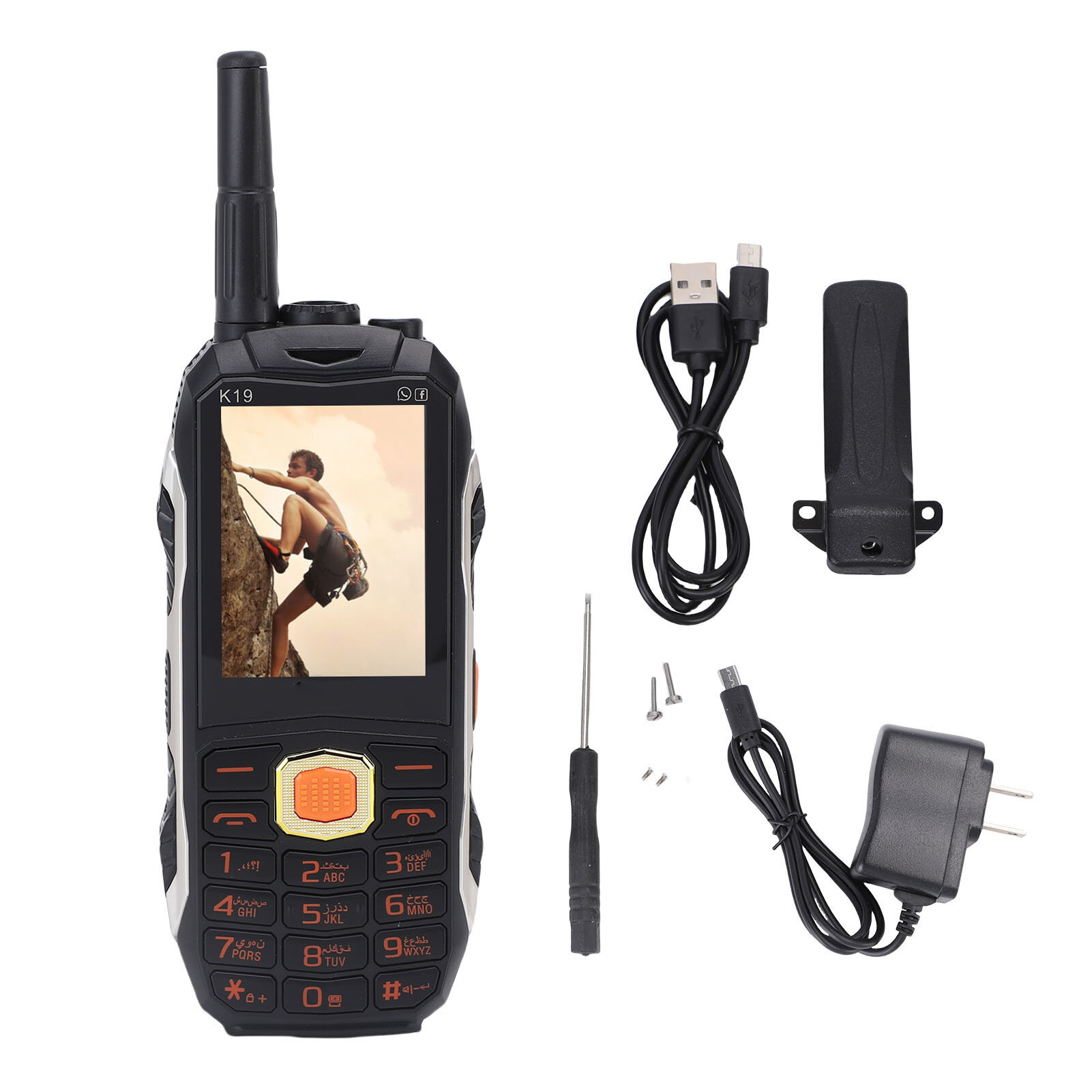 2G GSM разблокирован мобильный телефон 22000 мАч Большой ключевой телефон громкий объем сотовой связи с 4 слотами SIM -слотами съемными антеннами.