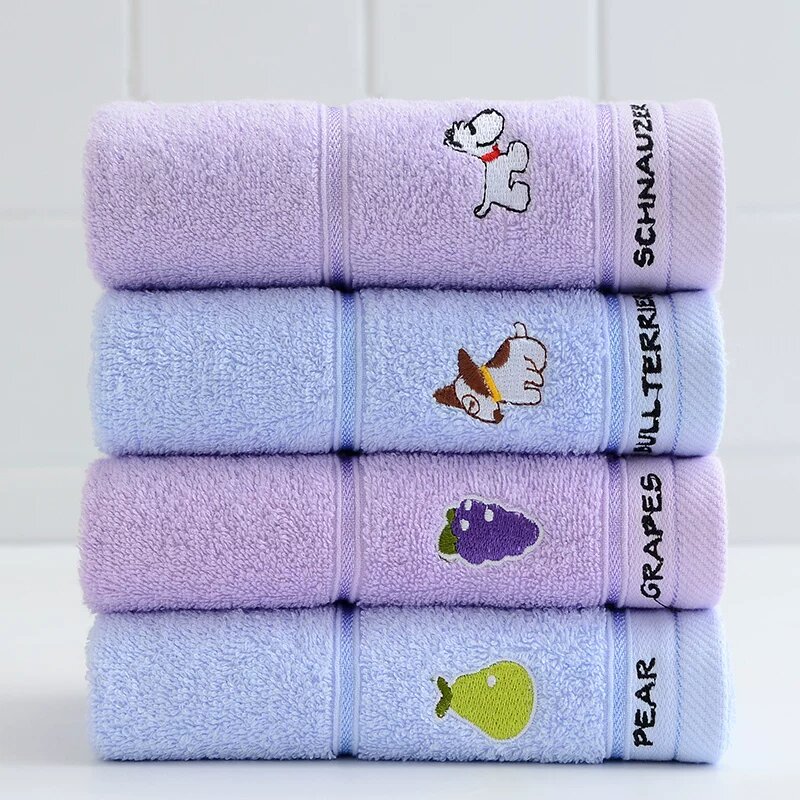 Набор из 4 детских полотенец Jialiya, 100% хлопок, мягкие и впитывающие, для мальчиков и девочек, подходят для купания,