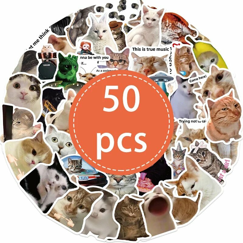 Набор из 50 стикеров с котиками