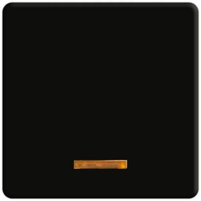 Клавиша широкая FEDE одноклавишный клавишный с самовозвратом с подсветкой контрольный с индикацией с возможностью накладного монтажа пластмасса черный