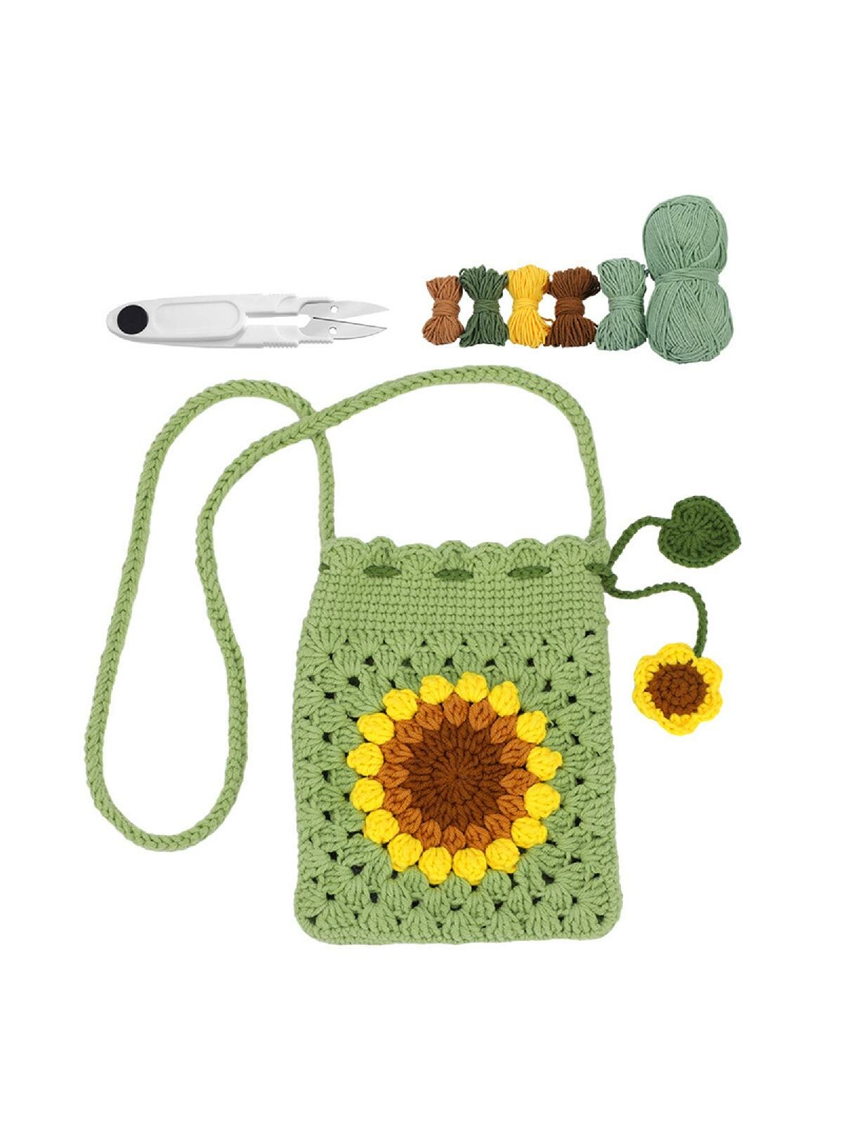 Наборы для вязания крючком для начинающих с крючками Наборы для вязания крючком сумки с подсолнухами