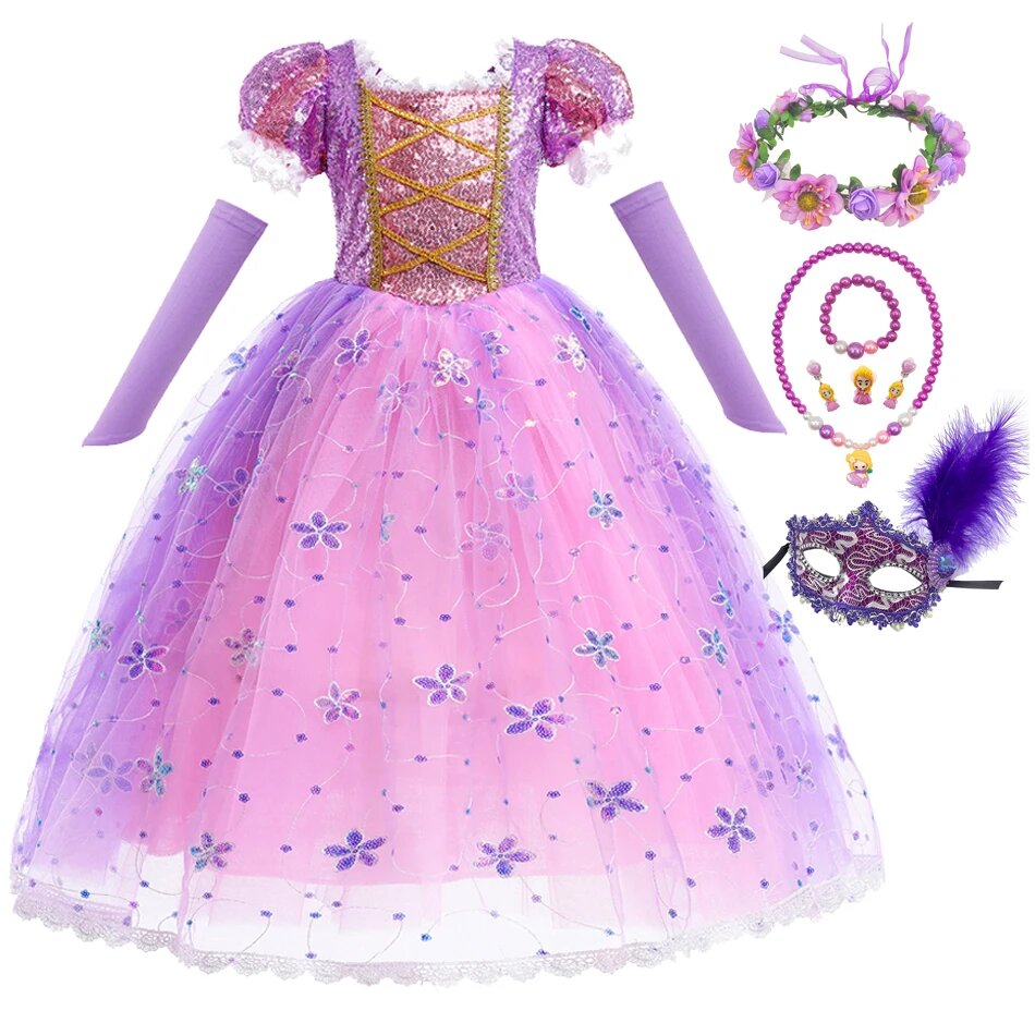 Детское платье Рапунцель оllobebe 3T (Tag110), Сиреневый, Rapunzel J