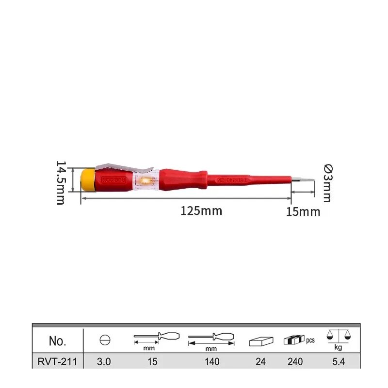 Тестер напряжения RVT-211, красный