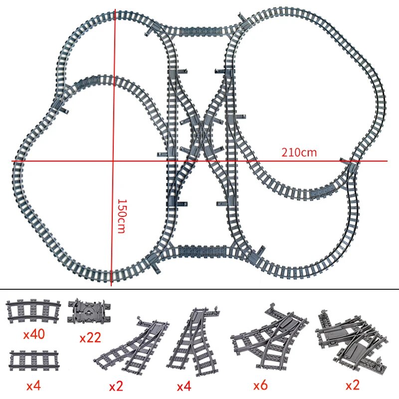 Железная дорога LEGO Серый XGDTC143
