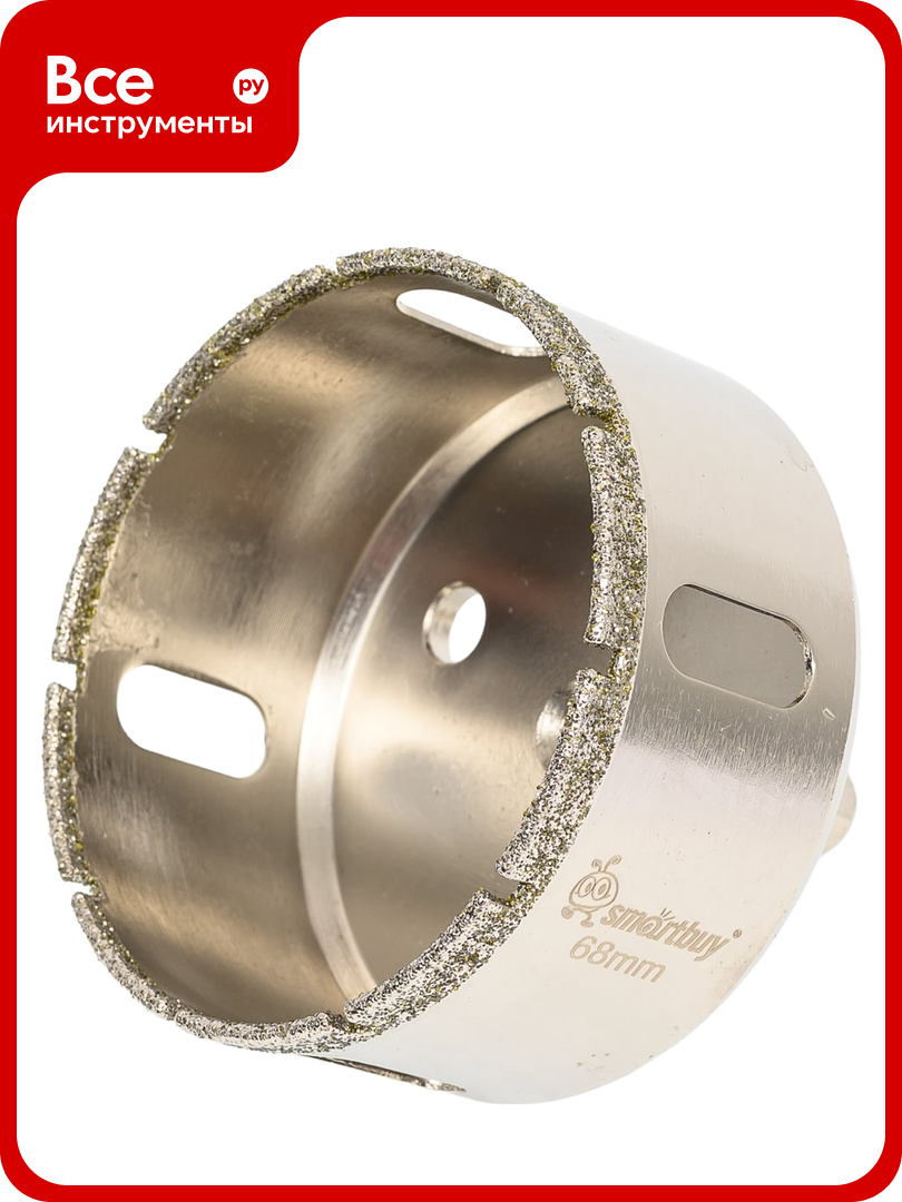 Коронка по плитке для подрозетников 68 мм, алмазная, smarbuy tools Smartbuy SBT-HDH-68p2