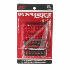 Набор бит 1/4" TORX, HEX, SPANNER с магнитным держателем 33 предмета в боксе JTC