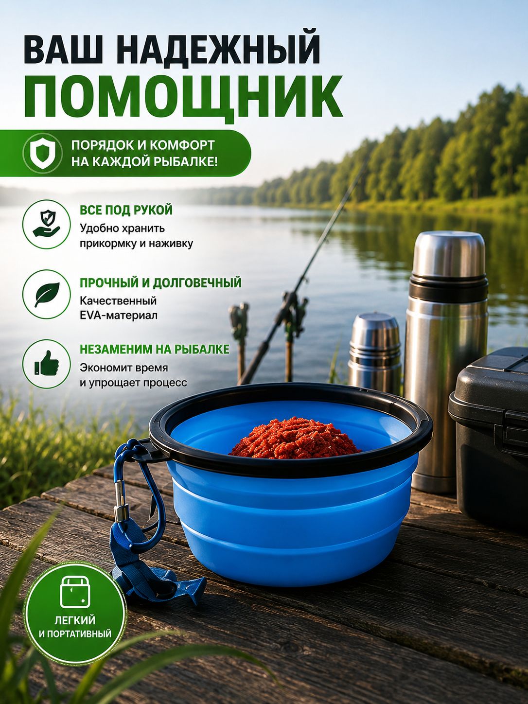 Складное мини-ведерко для замешивания прикормки набор терка рыболовное 1штука для рыбалки для прикормки мини ведро