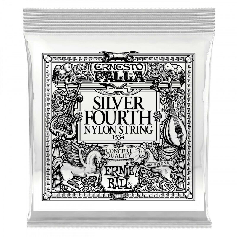 Струна одиночная 4-я для классической гитары ERNIE BALL 1534 нейлон, оплетка серебро, калибр .030