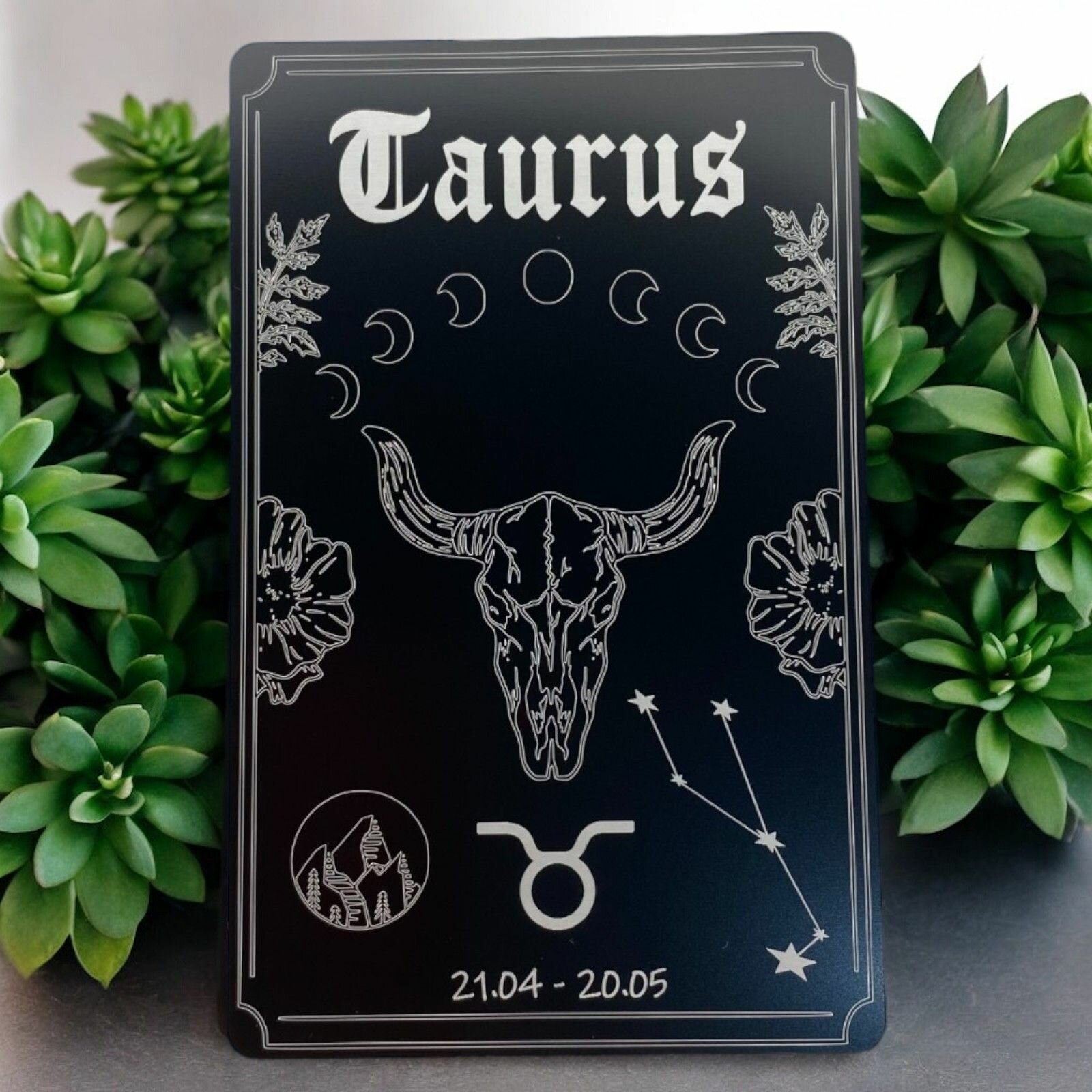 Металлическая карта талисман Телец (V2)