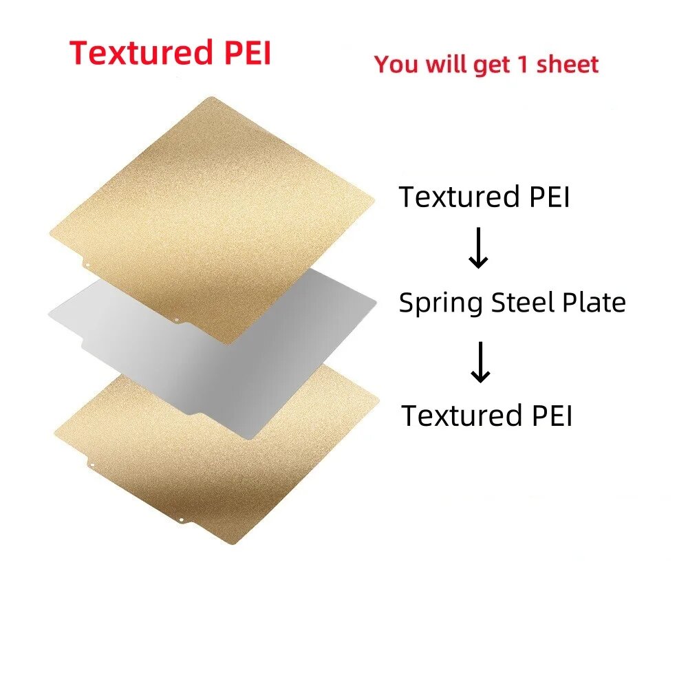 Магнитная пластина PEI IdeaFormer для 3D принтера 220/235/300/310/350 мм 310x310mm, PEI no base