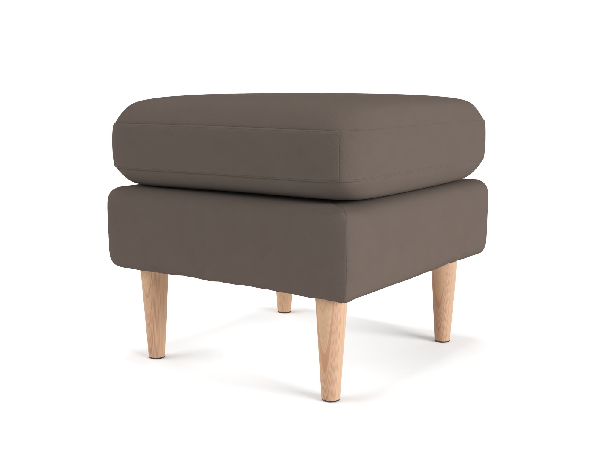 Квадратный мягкий пуф Soft Element Корс Brown Grey на ножках, в прихожую, пуфик для ног, велюр, стиль современный лофт