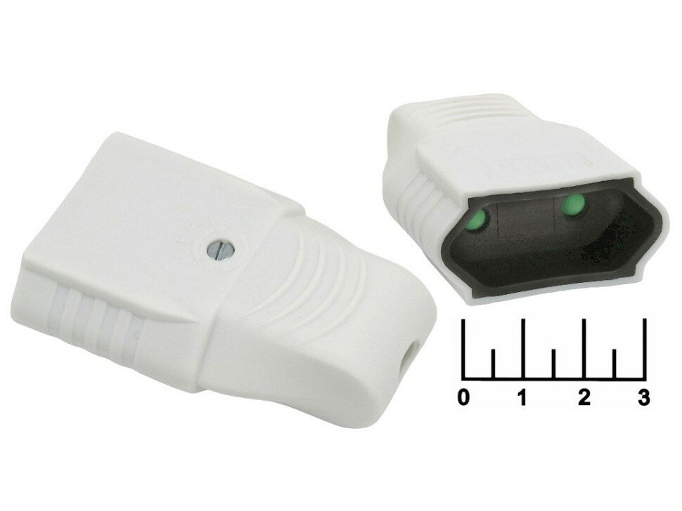 Розетка электрическая без земли на кабель плоская белая TDM (1806-0092)