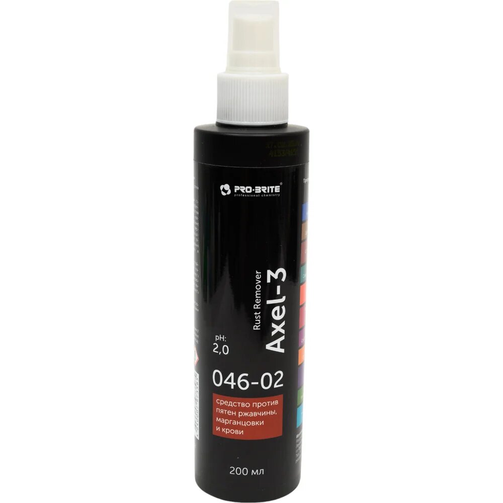 Средство против пятен ржавчины, марганцовки и крови PRO-BRITE AXEL-3 Rust Remover 0.2 л. 046-02