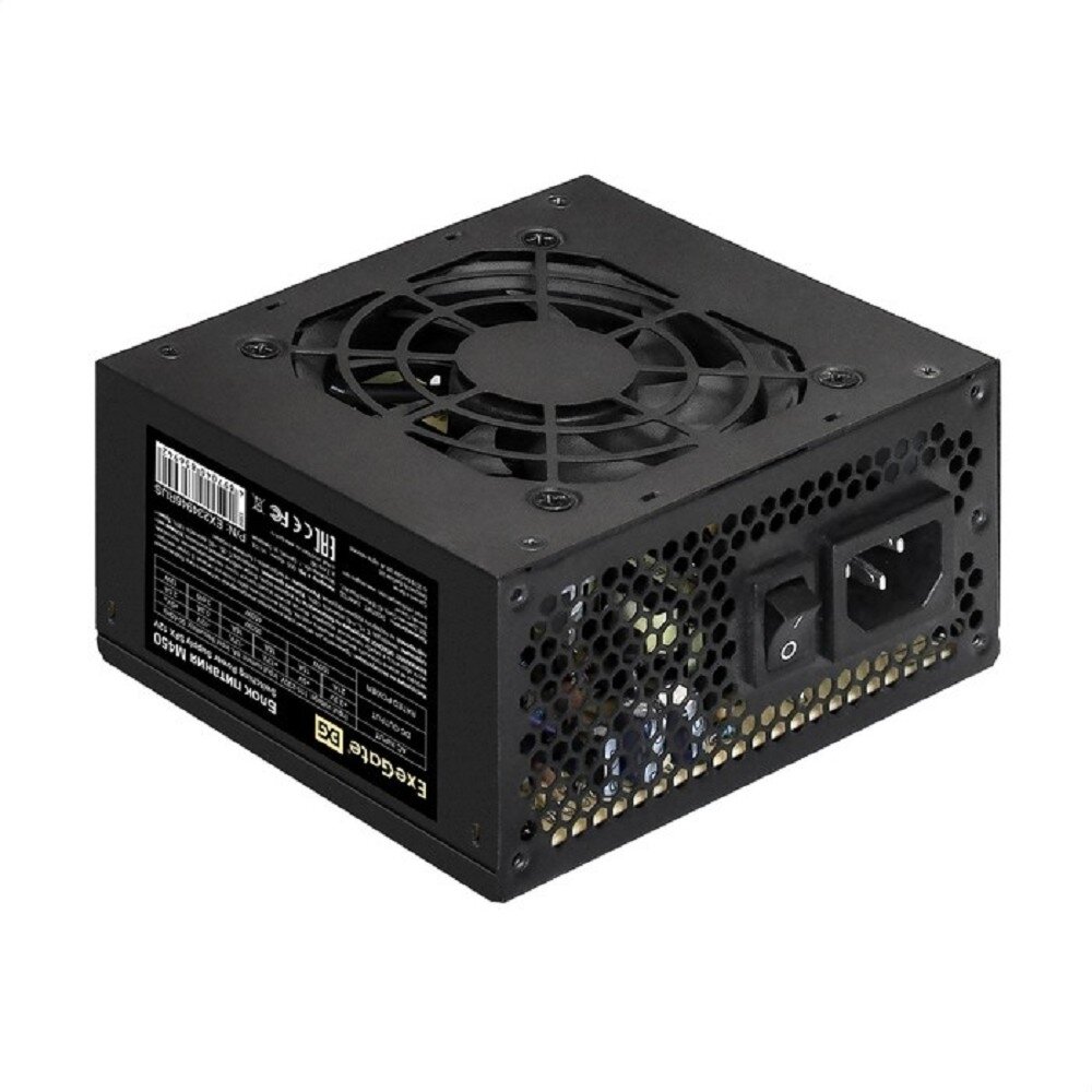 Exegate EX234946/251768 RUS Блок питания 450W ITX-M450, SFX, 8cm fan, 24+4pin, 2*SATA, 1*FDD, 1*IDE