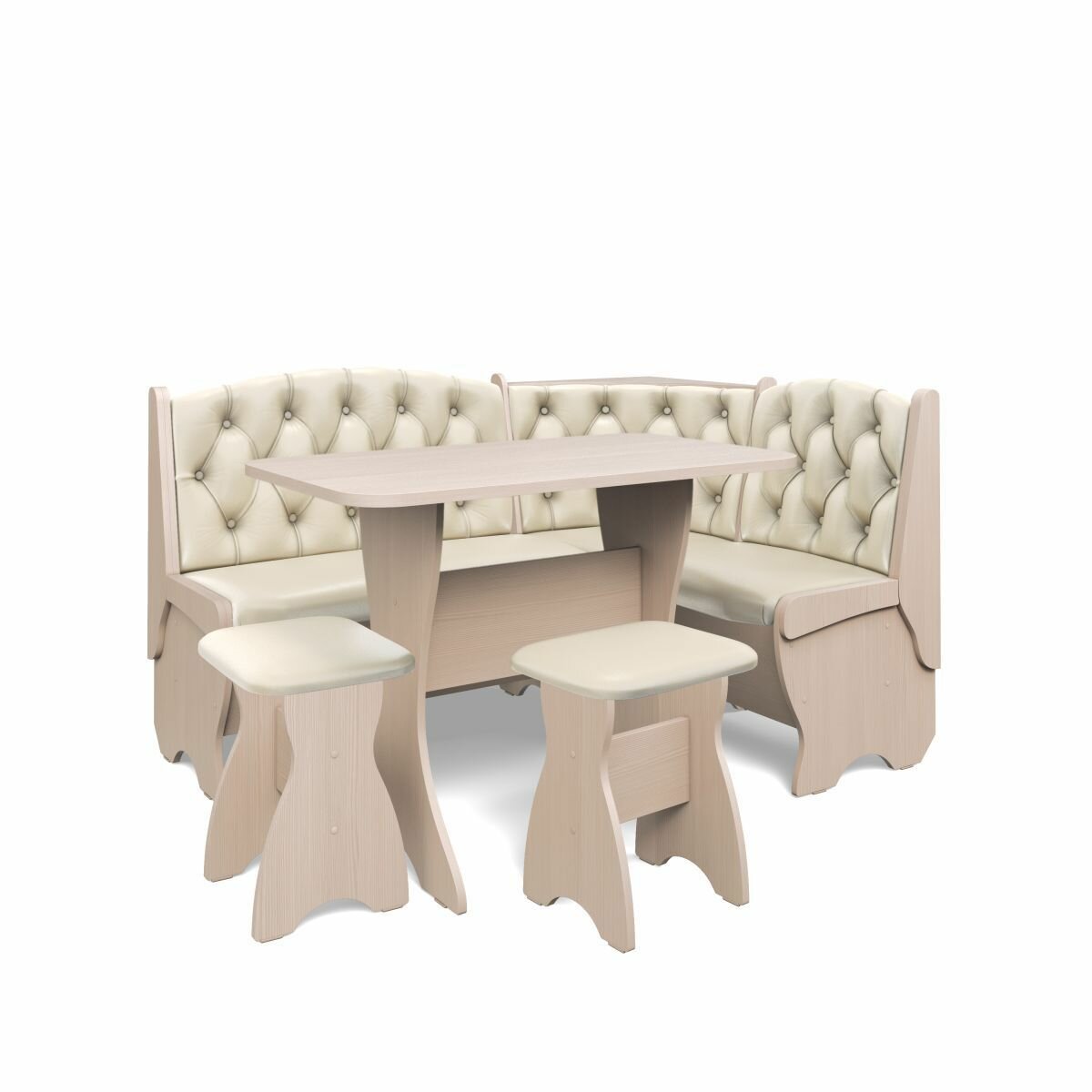 Кухонный уголок "орхидея" коллекция "люкс" (столешница "Термопластик") Бодега/экокожа Крем (Бител)