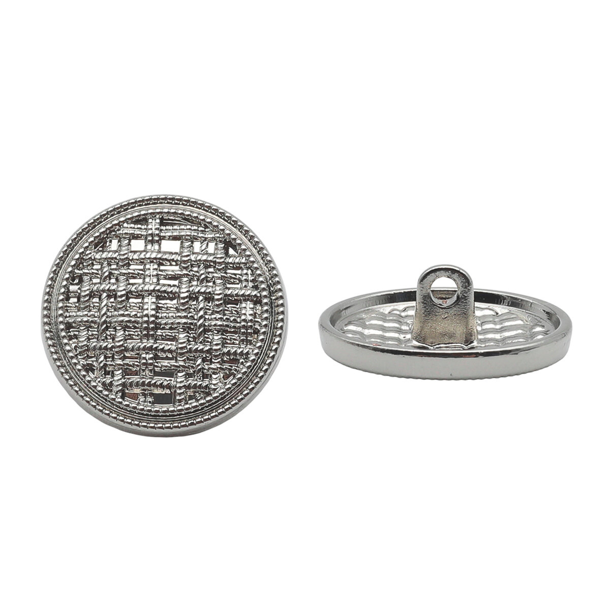 MP06 Пуговицы 32L (20мм) на ножке, металл (серебристый), 10 шт