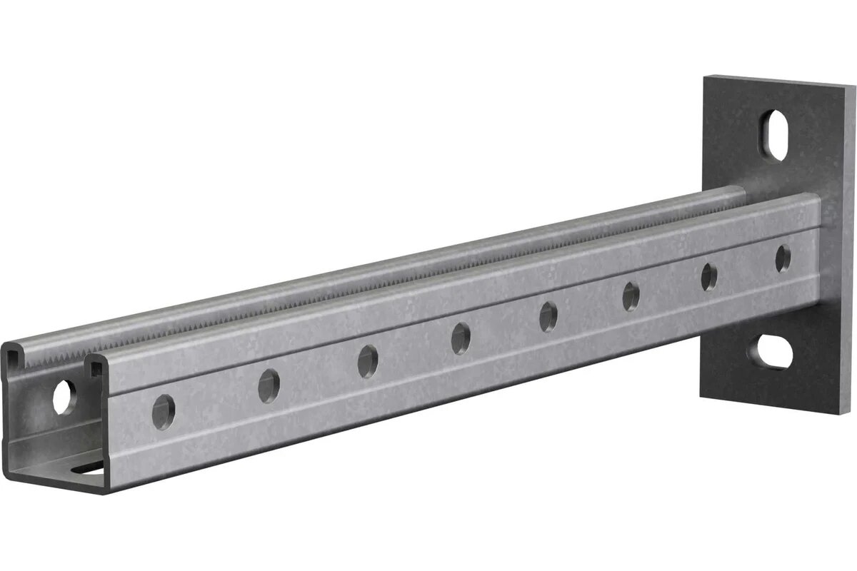 KSSU41-200 Усиленная страт-консоль KM 41x41 мм L200, s2,5 мм, тройная перфорация