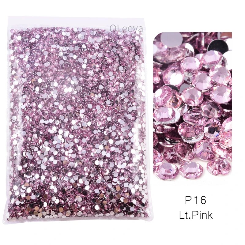 Стразы Oleeya розовые 3mm SS10, 20000шт, 16 Lt Pink