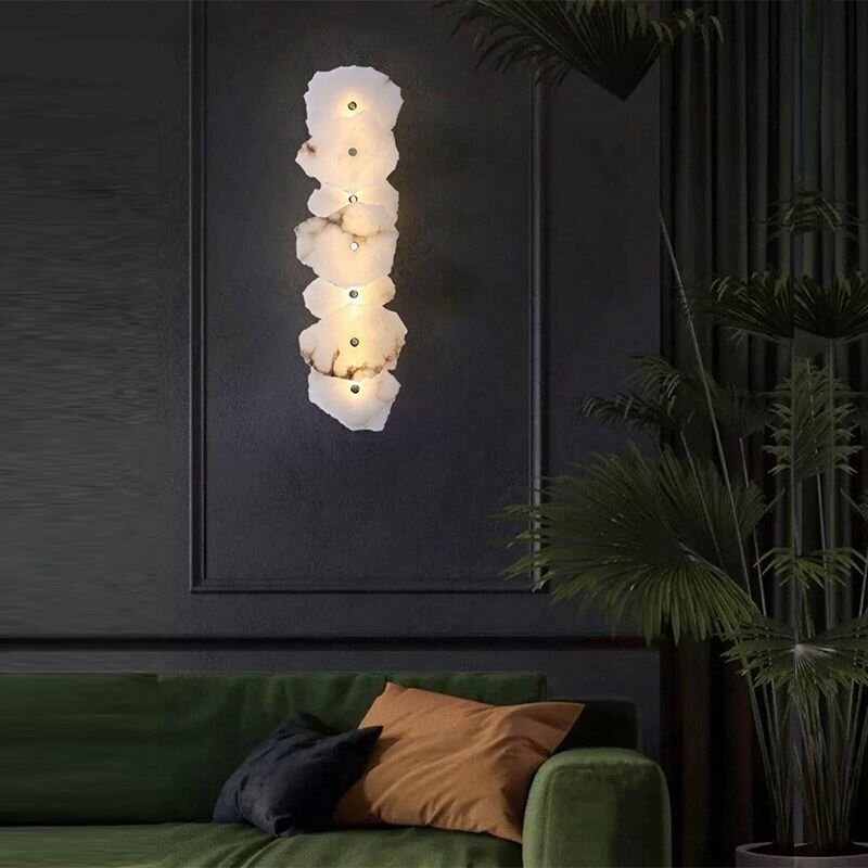 Светодиодное настенное бра из белого мрамора неправильной формы с 3 кодами для прихожей, прикроватной тумбочки, ванной комнаты, столовой, домашнего декора