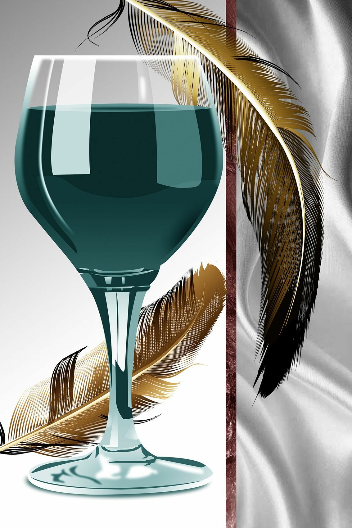 Фотообои Зеленый бокал слева 270х200 см