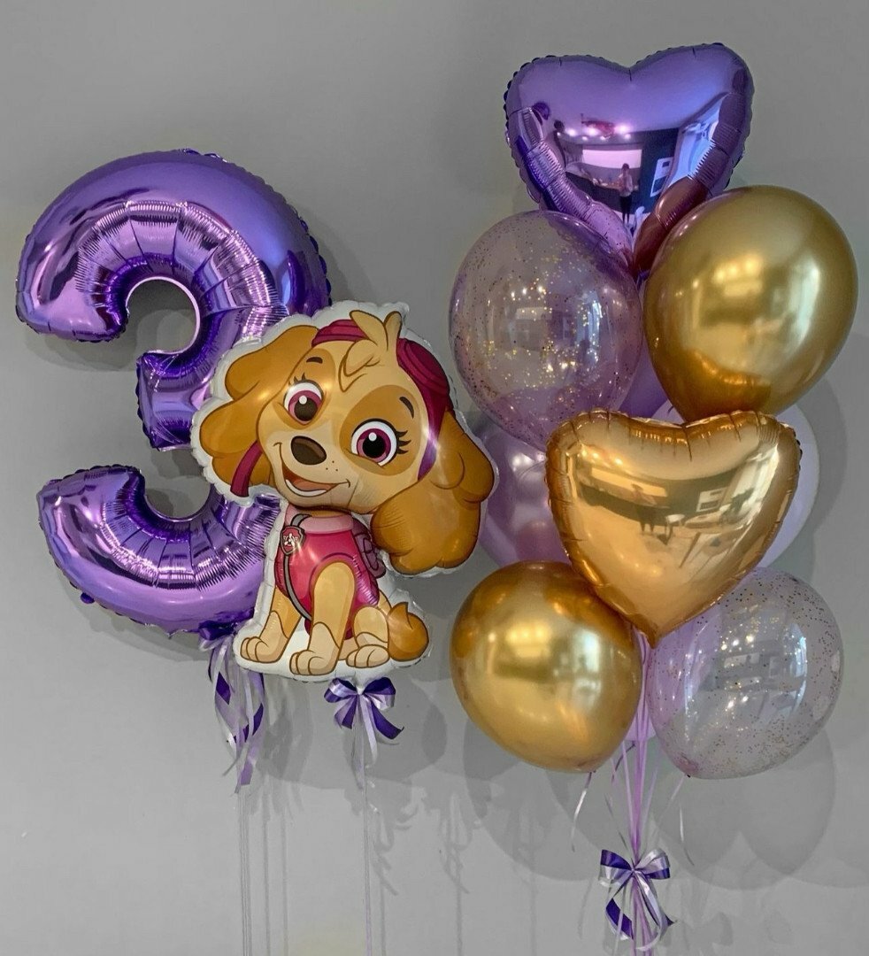 Композиция из воздушных шаров для детского праздника «Весёлая Скай»