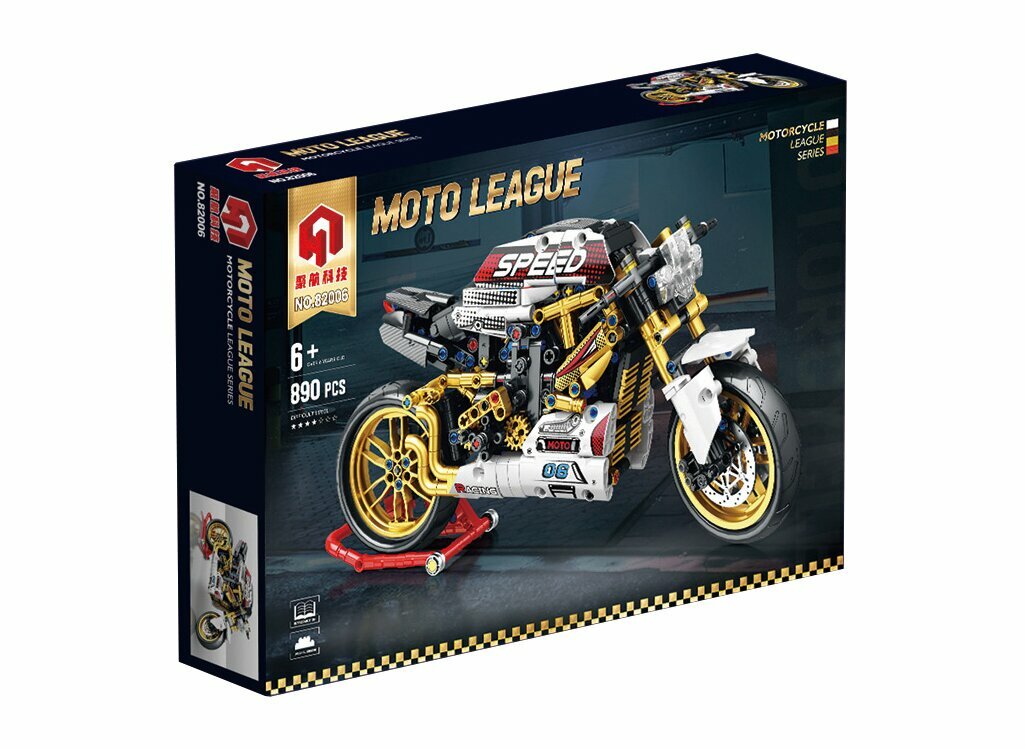 Конструктор Техник Мотоцикл Мотоцикл Street Fighter 06 82006 HI MOTO LEAGUE, 890 деталей