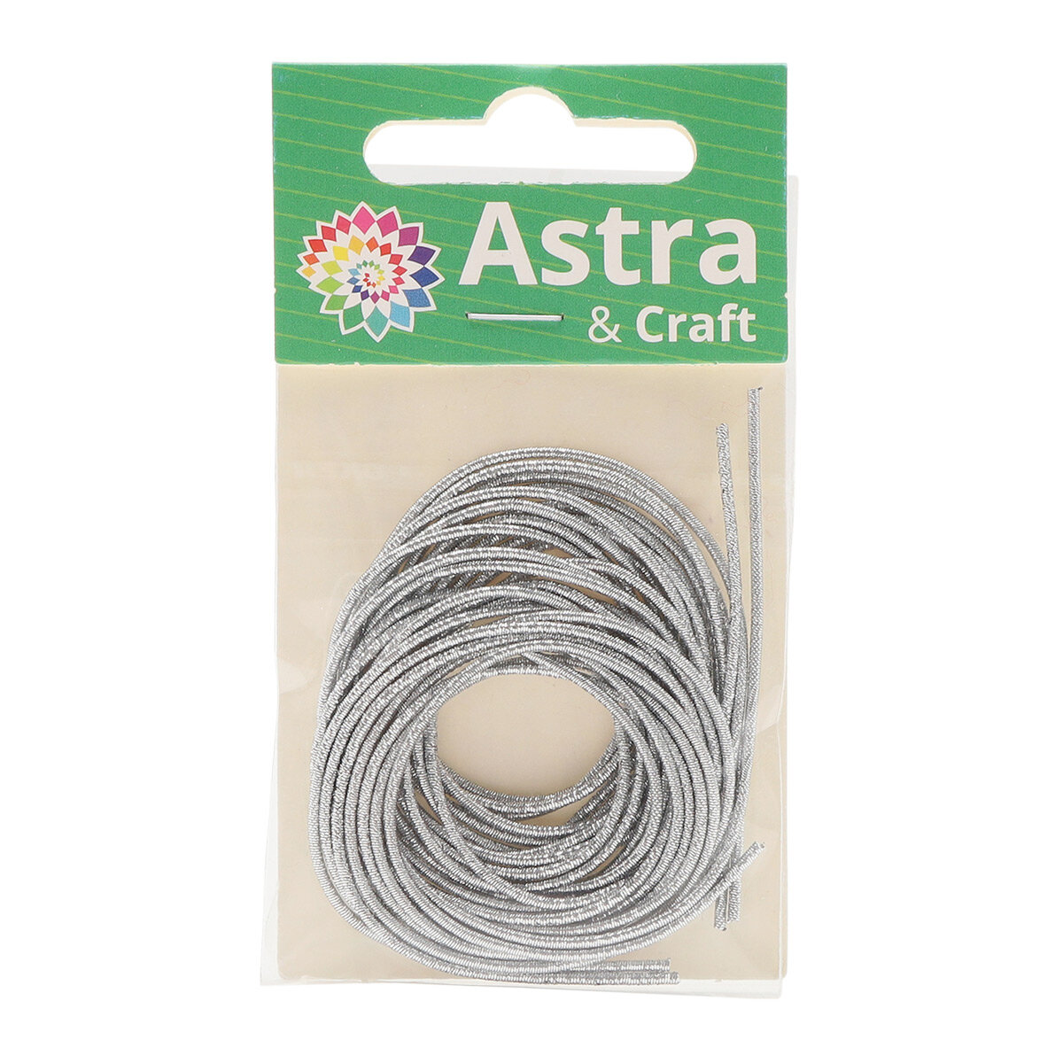 Канитель для вышивания металлизированная, 1 мм, 5 г (± 0,1 г), Astra&Craft (серебро)